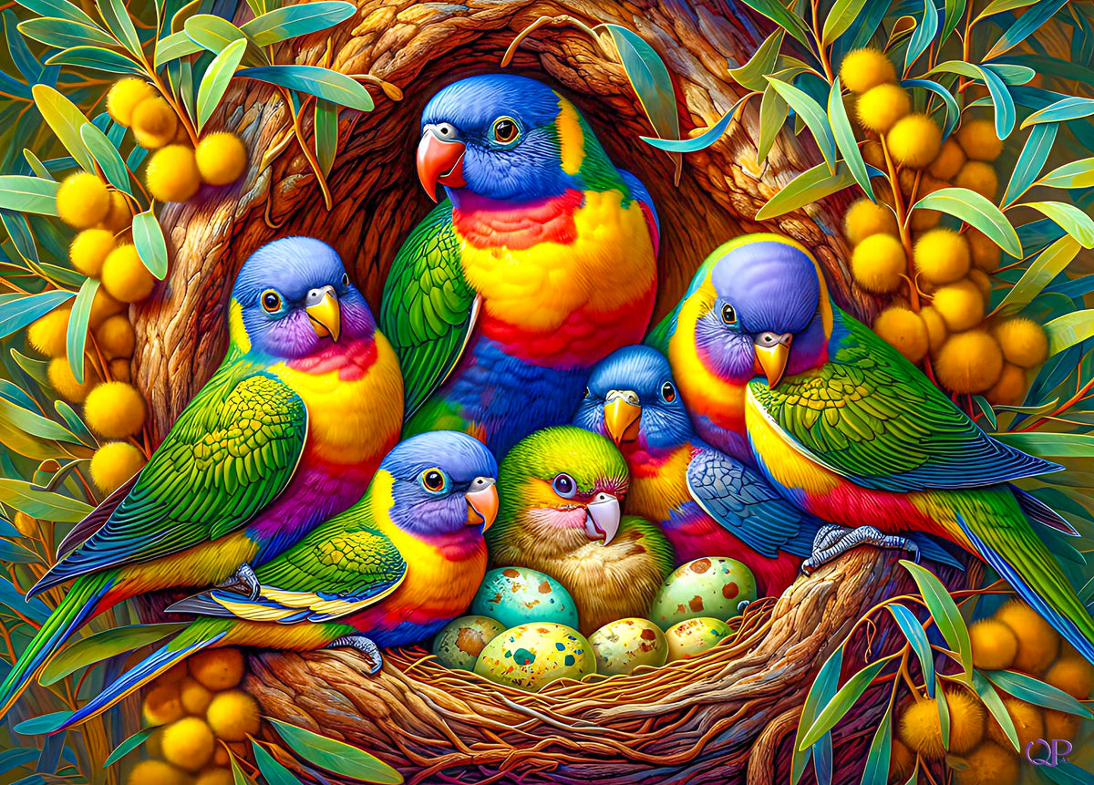 Nesting Parrots (Landscape) – Jigsaw Gallery