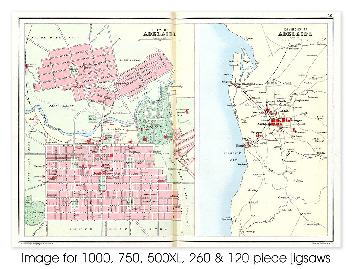 City of Adelaide & environs - 1890 – Jigsaw Gallery