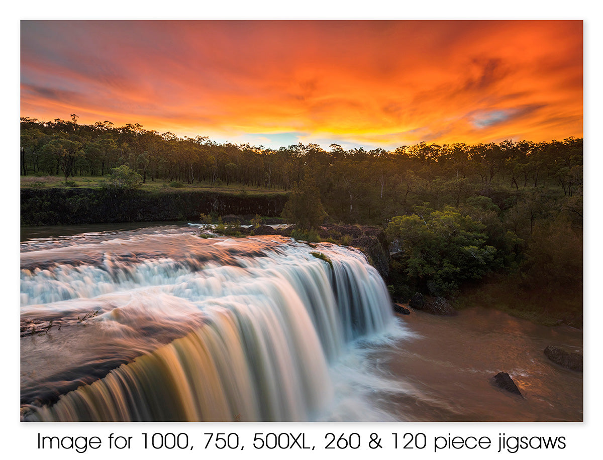 Millstream Falls sunset, Ravenshoe QLD – Jigsaw Gallery